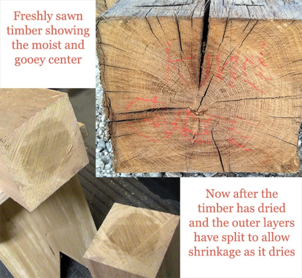 Timbers will crack or check as they dry but it will not weaken them